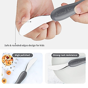 Lehoo Castle Toddler Utensils Set, 6PCS Toddler Silverware Spoon and Fork Knife Set, Children's Flatware Set (Animal Kingdom)