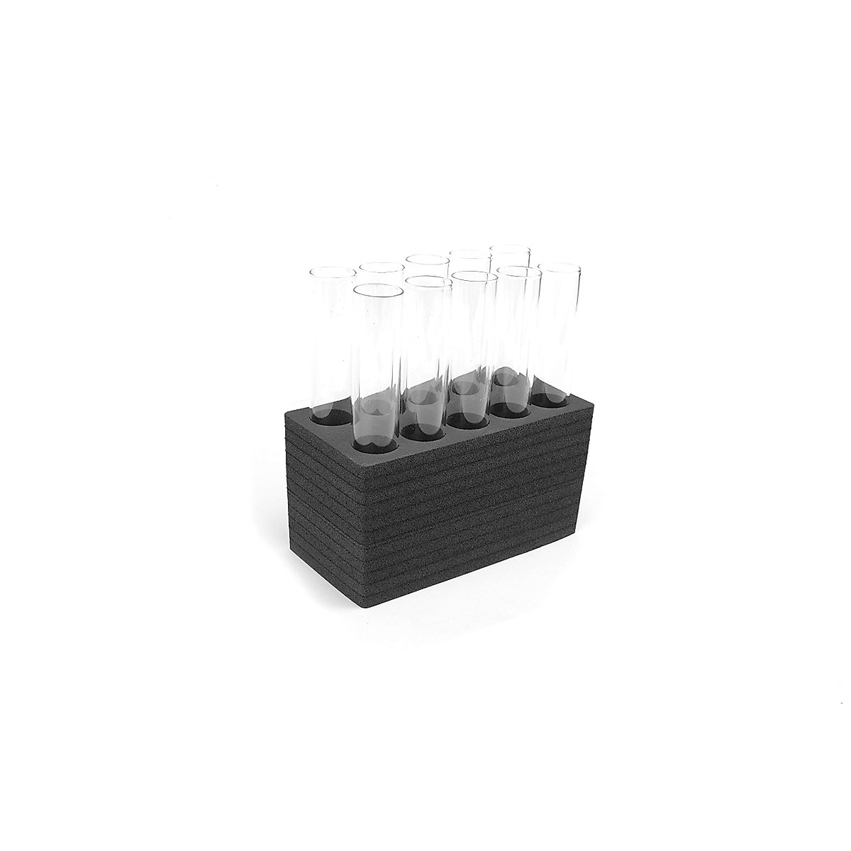 Polar Whale Test Tube Organizer Black Foam Storage Rack Stand Transport Holds 10 Tubes Fits up to 30mm Diameter Tubes
