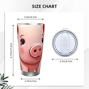 Smiling Tumbler with Lid and Straw 20oz Stainless Steel Car Cup for Hot and Cold Drinks, Double Wall Insulated Travel Coffee Mug Reusable Drink Thermos Cup Birthday Gifts