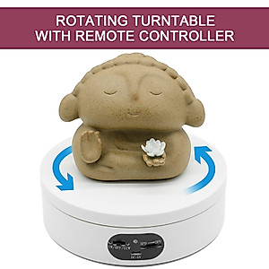 Fotoconic Motorized Rotating Display Stand, 20CM /Load 8KG, 360 Degree Electric Rotating Turntable for Photography Products, Jewelry, Cake,3D Model, Mirror Cover (Black)