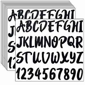 360 Pieces 10 Sheets Self Adhesive Vinyl Letter Number Stickers,Alphabet Number Stickers for Mailbox, Signs, Window, Door, Cars, Trucks, Home, Business, Address Number(Black,2inch)