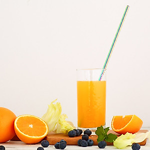 Stainless Steel Straws Iridescence Colors, Fits 30 oz Tumbler, Extra Long Reusable Ecofriendly (30oz, Straight)