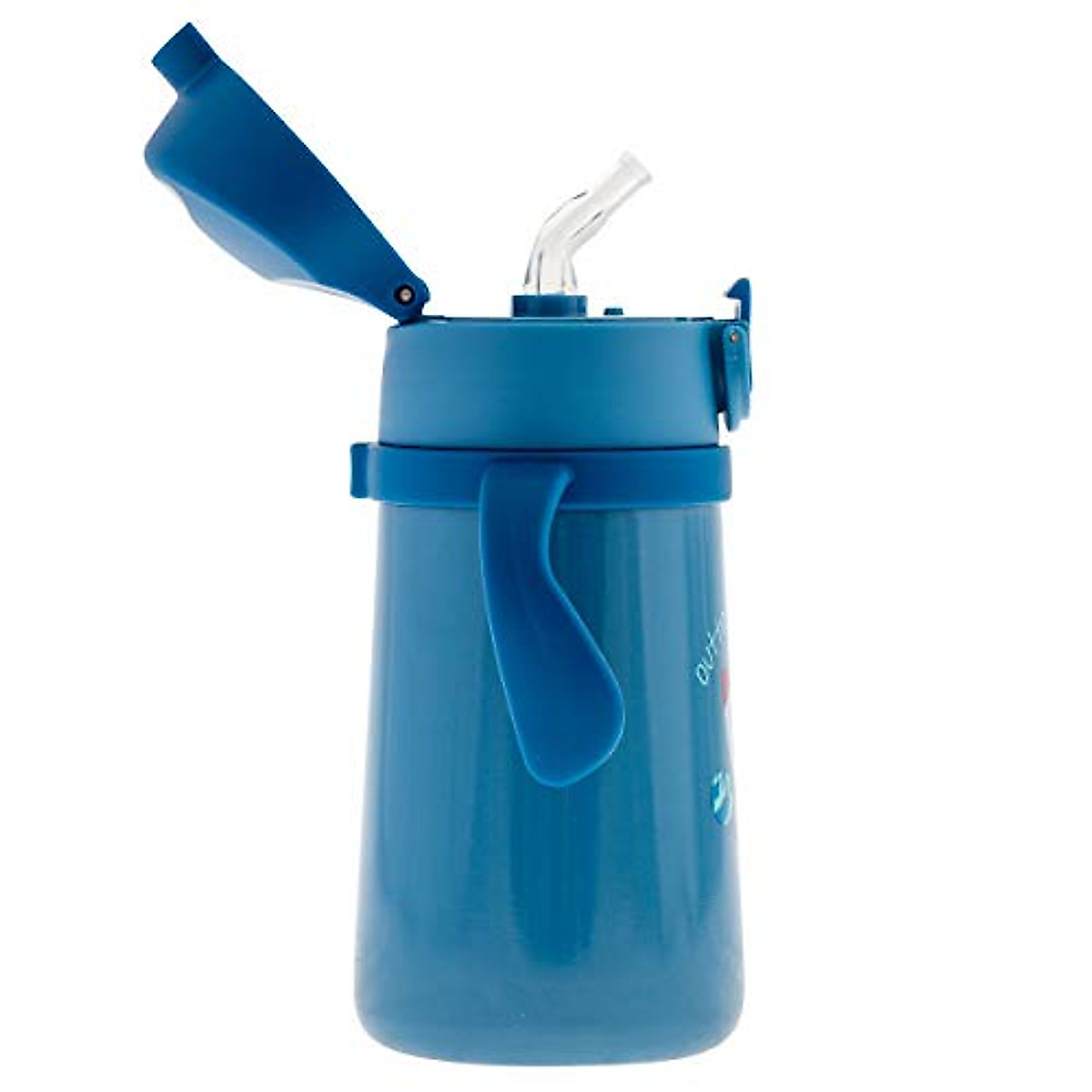 Stephen Joseph, Stainless Steel Double Wall Bottle with Handles and Weighted Straw, Training Cup, Space