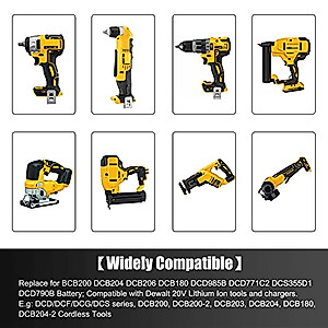 Bonacell 2Pack 20V 7.0Ah Lithium Battery Replacement for Dewalt 20 Volt Battery Max XR Cordless Tools DCB206 DCB200 DCB201 DCB204 DCB207 DCD/DCF/DCG Series