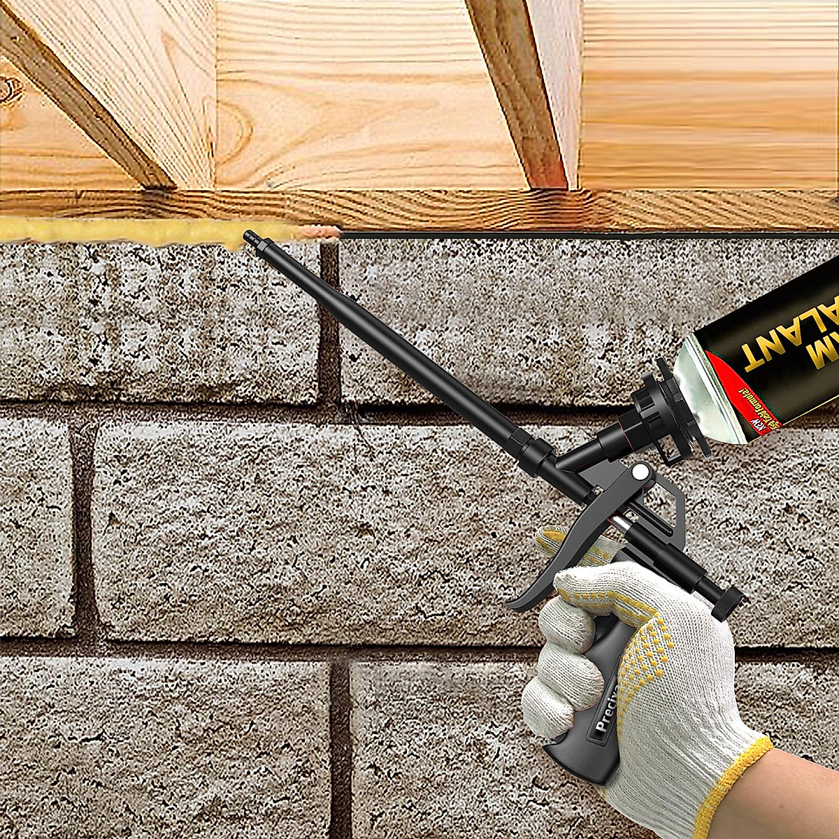 Foam Gun, Preciva Professional Foaming Gun Heavy Duty PU Expanding Foam Gun Spray Application Applicator