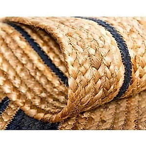 GlobusArt Hand Woven Round Jute Area Rug Braided Round Rugs for Boho Home Decor Living Room and Kitchen Floor Decoration Natural Eco Friendly Area Rug for Farmhouse.…