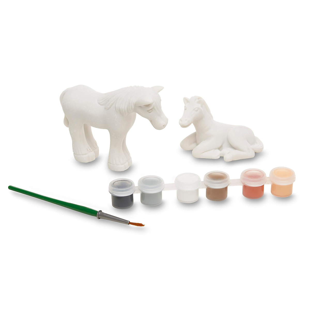 Melissa & Doug Created by Me! Horse Figurines Craft Kit (2 Resin Horses, 6 Paints, Paintbrush)