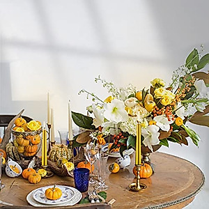 Taper Candles Gold - Set of 4, 10 Inch Tall Unscented Dripless Candles with Cotton Wicks Perfect for Dinner, Party, Wedding or Farmhouse Decor-7/8 Base (Gold)