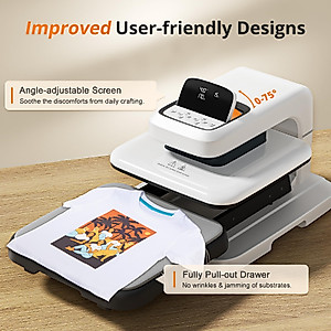 HTVRONT Auto Heat Press 2 - Heat Press Machine for T Shirts with Adjustable Pressure & Higher Heating Height, Heats Up Fast and Evenly Heat Press 15x15 for HTV, Sublimation, Heat Press Projects