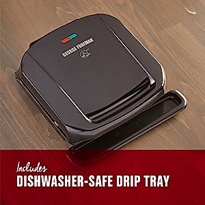 George Foreman 4-Serving Removable Plate Grill and Panini Press, Black, GRP1060B