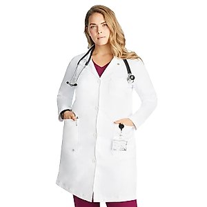 Healing Hands White Lab Coat 6 Pocket Full Length Womens 5161 Faye Lab Coat The White Coat Minimalist Collection White LT