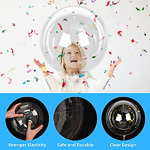 RUBFAC Bobo Balloons 12pcs, 20 Inch Bubble Balloons Clear Bobo Balloons, Large Transparent Balloon for Stuffing Wedding Birthday Party Decorations