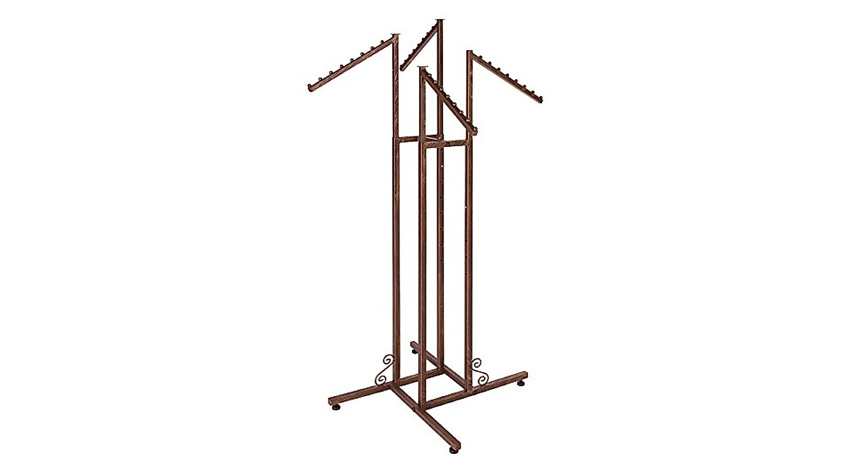 Premium 4-Way Clothing Rack with Slant Arms - Boutique Cobblestone