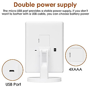 LeeWent Makeup Mirror Vanity Mirror with Lights, Bathroom Adjustable Brightness Mirrors 1X/2X/3X/10X Magnification and Touch Screen Trifold Makeup Mirror Two Power Supply Modes Women Gift White
