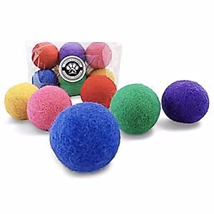 Earthtone Solutions Wool Felt Ball Toys for Cats and Kittens, Fun Adorable Colorful Soft Quiet Felted Fabric Balls, Unique for Cat Lovers, Merino Wool, Hand Made in Nepal