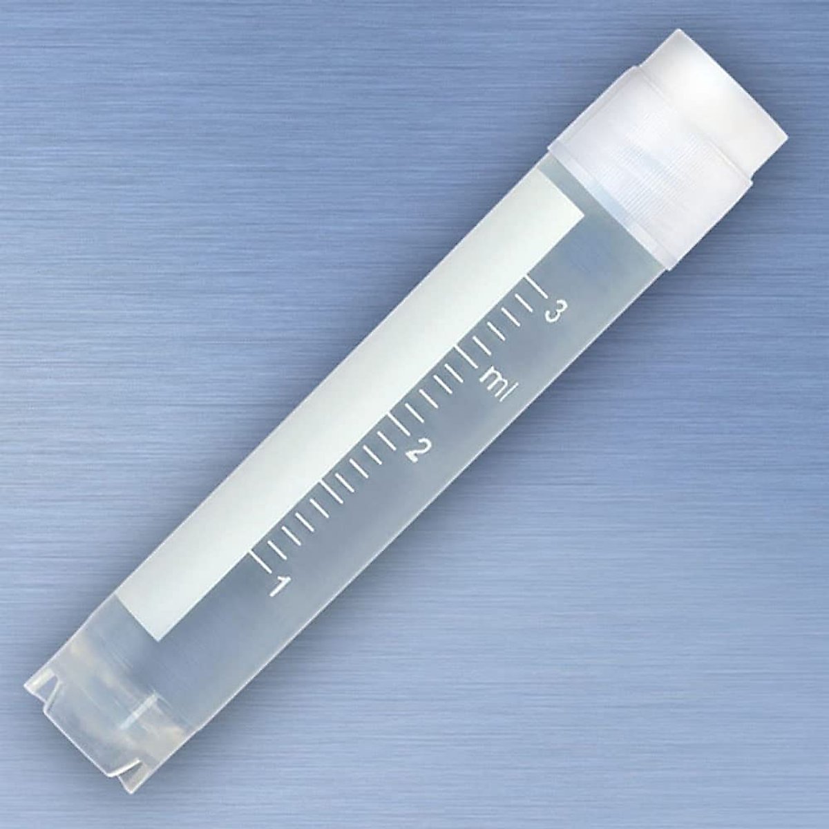 Globe Scientific CryoClear 3013-50 Polypropylene Barcoded Cryogenic Vial, 3mL Capacity, Sterile, External Threads, Attached Screwcap with Molded O-Ring, Round Bottom, Self-Standing (Case of 50)