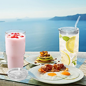 Dingerjar Glass Tumbler with Lid and Straw, Borosilicate Glass Iced Coffee Cup Smoothie Cups 24 oz/750ml for Hot or Cold Drinks