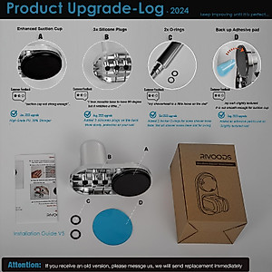 Suction cup Handheld Shower Head Holder - 5 Angles Adjustable - Unique Horizontal Setting - Large Shower Head Supports, Relocatable - Wall mounted with Vacuum Power (Chrome)