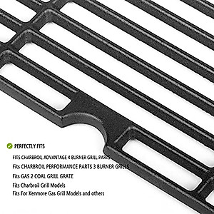 Grill Grates Replacement for Charbroil Advantage 463344015 463344116 Gas2coal 463340516 Cooking Grids for G460-0500-w1 463343015 463340516 463370516 G530-b700-w1 463672416 463344116