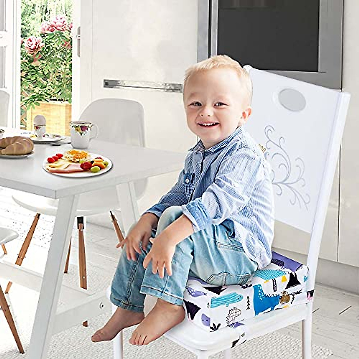 Toddler Booster Seat for Dining Table, Portable Increasing Cushion for Boys
