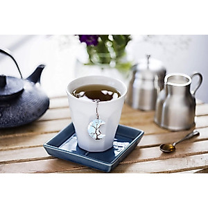 TeaSanavie Tea Infuser Stainless Steel Ball Mesh Tea Strainer,Tea Diffuser for Loose Tea Tree of Life Crescent Moon Pendant Reiki Healing Crystal Stone Tea Ball Tea Filter Gifts for Women