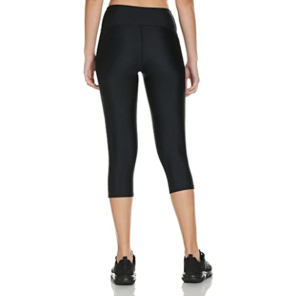 Under Armour Women's HeatGear Armour High Waisted Pocketed No-Slip Capri Leggings , Black (001)/White , X-Large