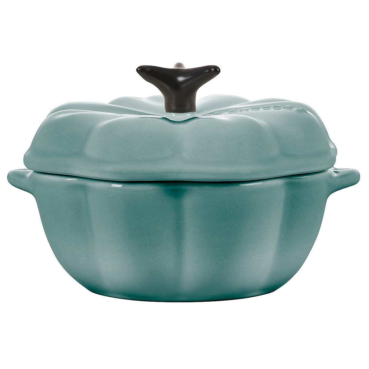 Le Creuset Stoneware Figural Pumpkin Petite Cocotte, 12oz, Sea Salt