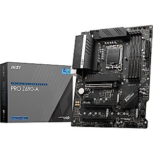 MSI PRO Z690-A ProSeries Motherboard (ATX, 12th Gen Intel Core, LGA 1700 Socket, DDR5, USB 3.2 Gen 2, PCIe 5, 2.5G LAN, M.2 Slots)