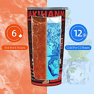 RedVos Anime Baki The Grappler Band Stainless Steel Mug With Lid And Straw Adult Fashion Coffee Cup 20oz