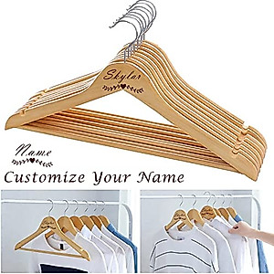 Custom Personalized Walnut Wood Hanger - Engraved for Bride Groom Bridesmaid Groomsmen Wedding Bridal Party Gift
