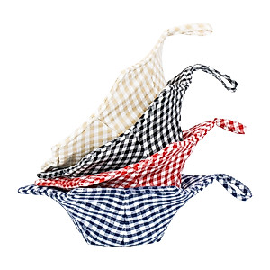 MHTTEC Beige Plaid Bowl Cozy Large Bottom 1PC Microwaveable Soup Bowl Holder Cotton Bowl Cozy Huggers