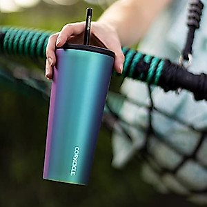 Corkcicle Tumbler With Straw and Spillproof Lid, Cold Cup, Reusable Water Bottle, Triple Insulated Stainless Steel Travel Mug, BPA Free, Keeps Beverages Cold for 12 Hours, Dragonfly, 24 oz