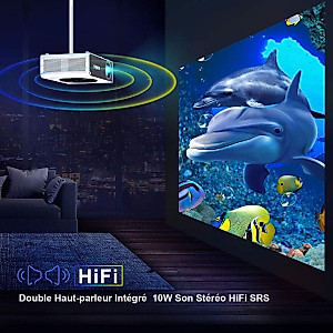 5G WiFi Projector, WiMiUS 4K Video Projector Native 1920x1080 LED Projector