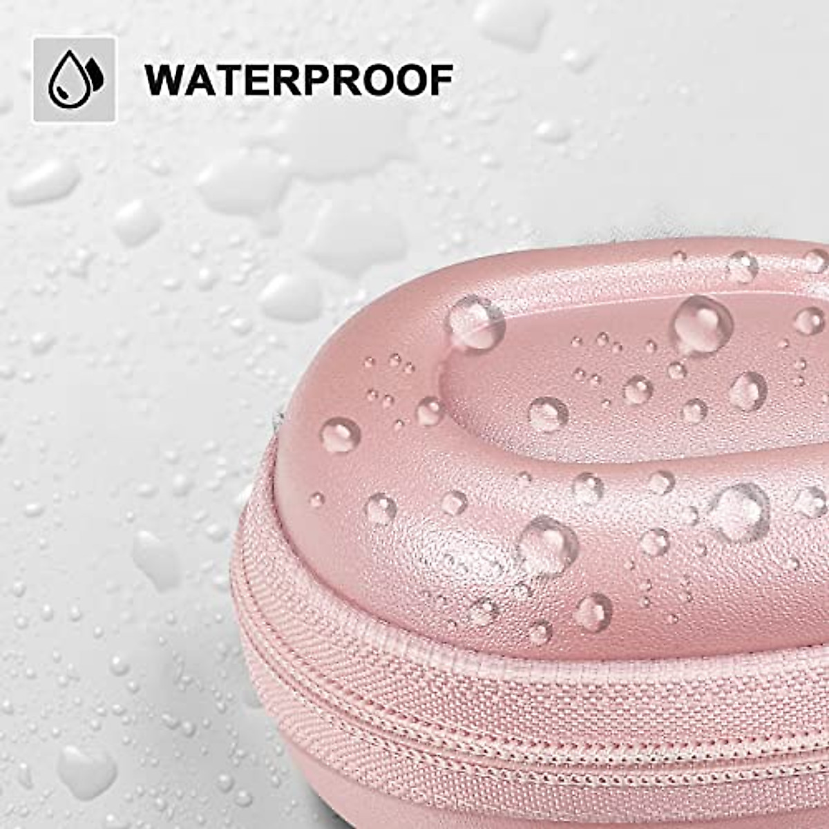 Fintie Carrying Case for Google Pixel Buds Pro 2 / Pro/A-Series/Buds 2 - Protective Hard EVA Shockproof Storage Portable Travel Cover Bag with Carabiner, Rose Gold