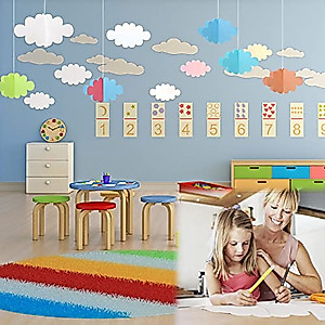16 Pcs 3D Cloud Decorations Hanging Clouds for Ceiling Artificial Clouds Props Fake Cloud Ornaments Wall Decor Clouds Imitation Decorations Baby Shower Ceiling Party Nursery Children Room Art Wedding