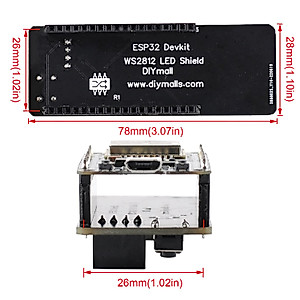 DIYmall ESP32 DEVKIT V1 ESP32-WROOM-32 Development Board + Assembled RGB LED Status Indicator Addressable PCB Shield for Arduino IOT BME280 DIY Project