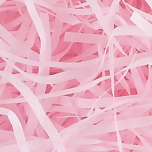 BoxSkivra 4 OZ Pink Crinkle Paper Shredded Paper for Gift baskets Filler Paper Shred for Gift Wrapping Crinkle Cut Paper Shred Filler for Easter Basket Grass, Christmas, Birthday, Mother's Day