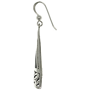 Jewelry Trends Sterling Silver Created Black Onyx Filigree Long Dangle Earrings