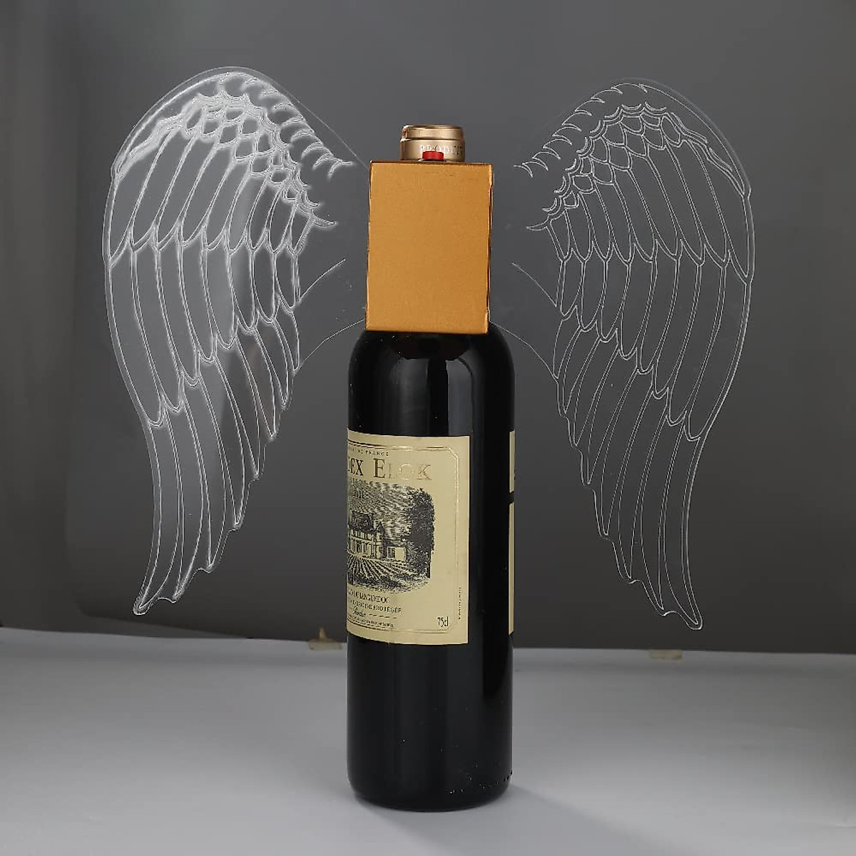 QUOXO Wings Bottle Lights LED Strobe Baton, Champagne Sparkler Light Flash Stick Service Bottle Topper Lamp for Bar Party Club (Pink)