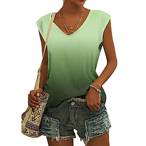 Womens Racerback Tank Tops Generic 2024 Loose Exercise Tops for Women Strapless Blouses for Women One Loved Valentine's Day Shirt Workout Tank Tops Womens Cotton Round Ne（6-Green,X-Large）