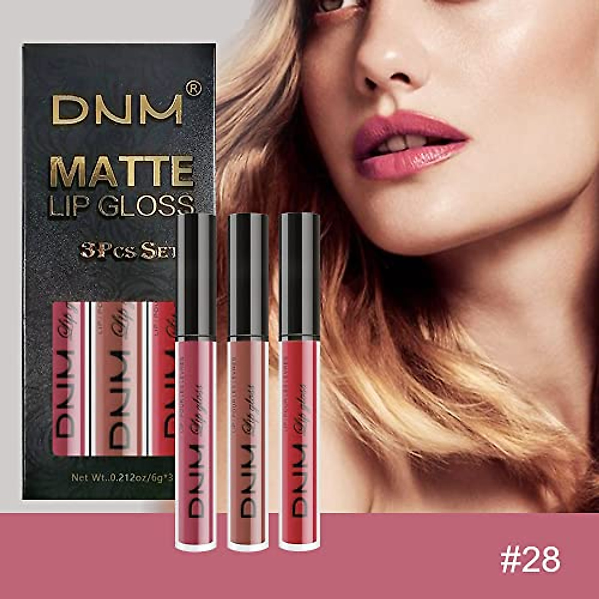 AMY'S DIARY 3Pcs Nude Red Matte Liquid Lipstick Sets, Lip Stain Long Lasting 24 Waterproof Lip Gloss Gift Set Matt Lipsticks Set Matt Liquid Makeup Lipstick for Women Lippies (Set10)
