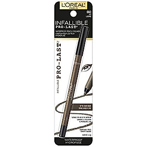 L'Oreal Paris Makeup Infallible Pro-Last Pencil Eyeliner, Waterproof and Smudge-Resistant, Glides on Easily to Create any Look, Ivy, 0.042 oz.