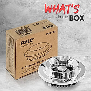 Pyle 4" Titanium Tweeter with Engineering Plastic Frame - 200 Watts, 1.75'' Voice Coil, Car Audio Tweeter for Stereo and Speaker - PDBT33,Silver