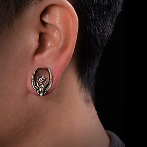 ERKUOO 2PCS Cool Beetle Ear Gauges Tunnels Saddle Ear Plugs Earrings Expander Body Piercing Jewelry Men Women Gift 0g(8mm)