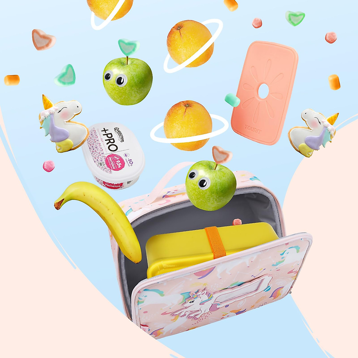 TOURIT Lunch Bag for kids Bundle with 4 Ice Packs