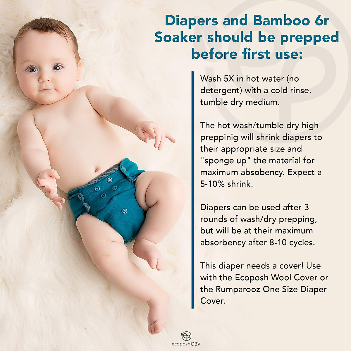 Ecoposh OBV Pocket Fitted Cloth Diaper, Boysenberry