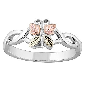 Black Hills Gold Butterfly Ring made of Sterling Silver