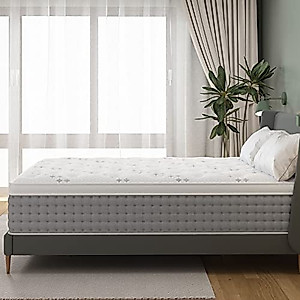 Sleepmax 14 Inch King Mattress - Hybrid Mattress Made in USA - Medium Firm Memory Foam with Individual Pocket Springs, Bed Mattress-in-a-Box