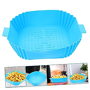 Luxshiny Air Fryer Pan Deep Fryer Airfryer Oven Air Fryer Oven Pan 3pcs Baking Oven Silicone Pot Air Fryer Cooking Pot Non Stick Air Fryer Liner Reusable Silicone Liner Silica Gel