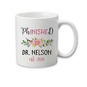 CANARY ROAD PhinisheD Coffee Cup | PhD Graduation Mug | Personalized PhD Gift | PHd Graduation Gift | Phinally Done | PhD Present